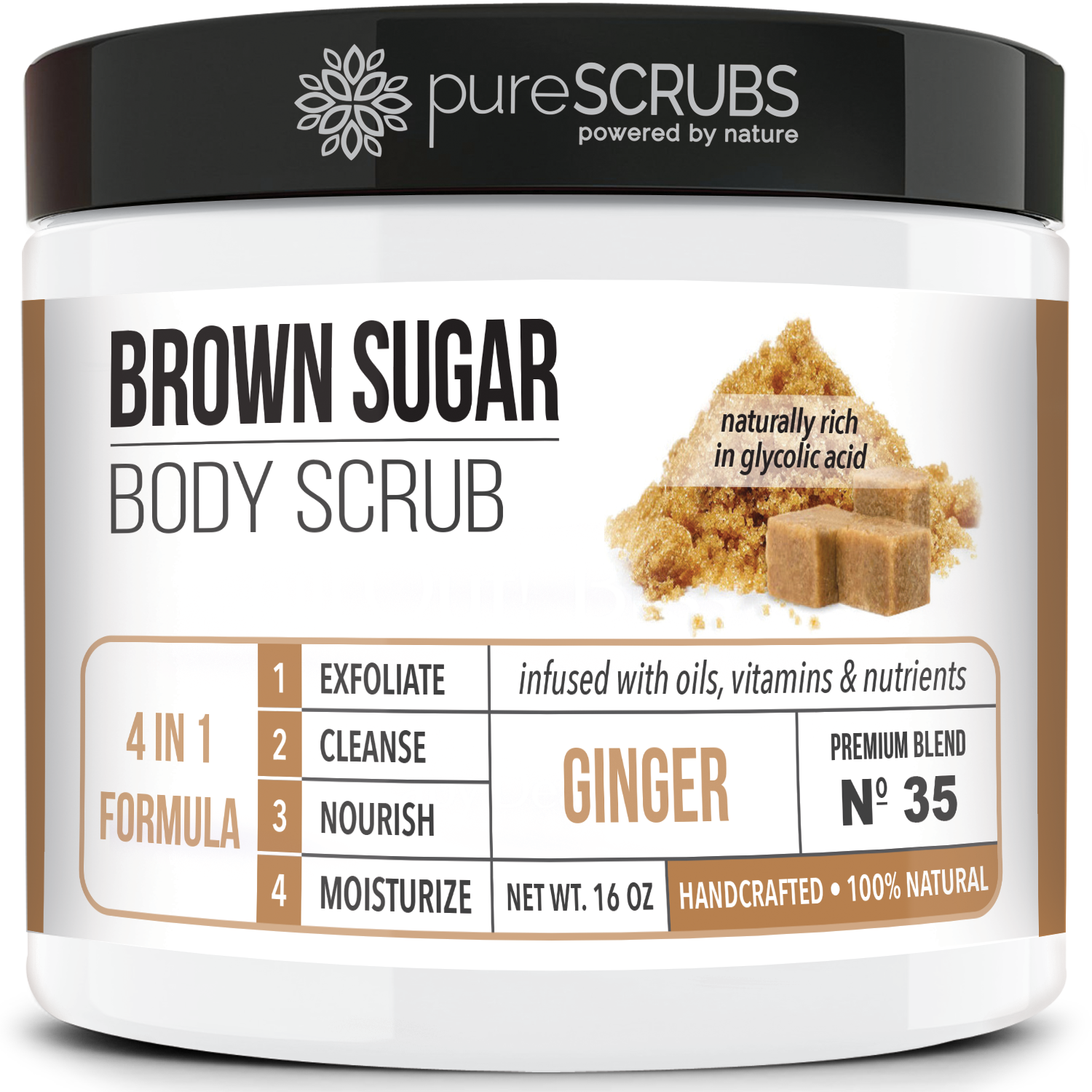 Ginger Body Scrub / Brown Sugar / Premium Blend #35 - pureSCRUBS