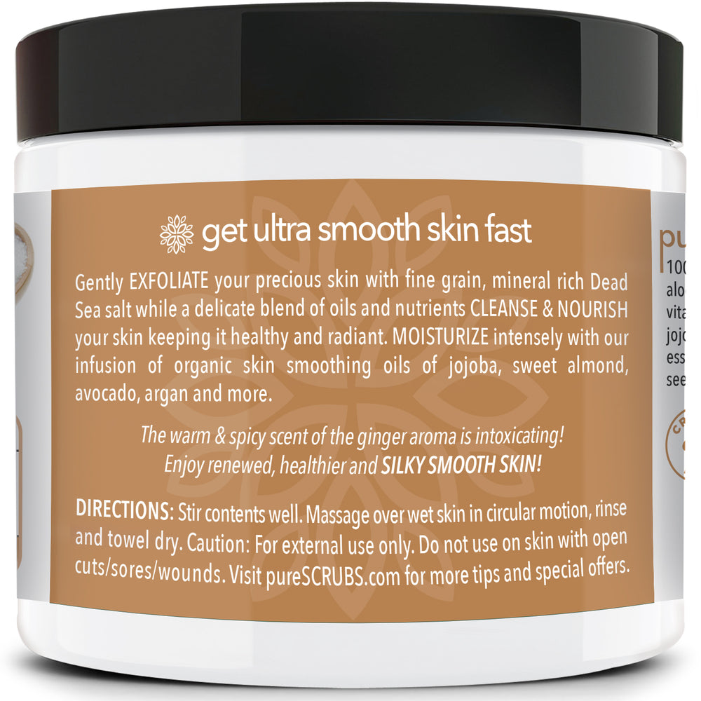 Ginger Body Scrub / Dead Sea Salt / Premium Blend #16 - pureSCRUBS